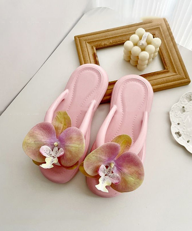 Bohemian Green Comfortable Flip Flops Splicing Floral – SooLinen