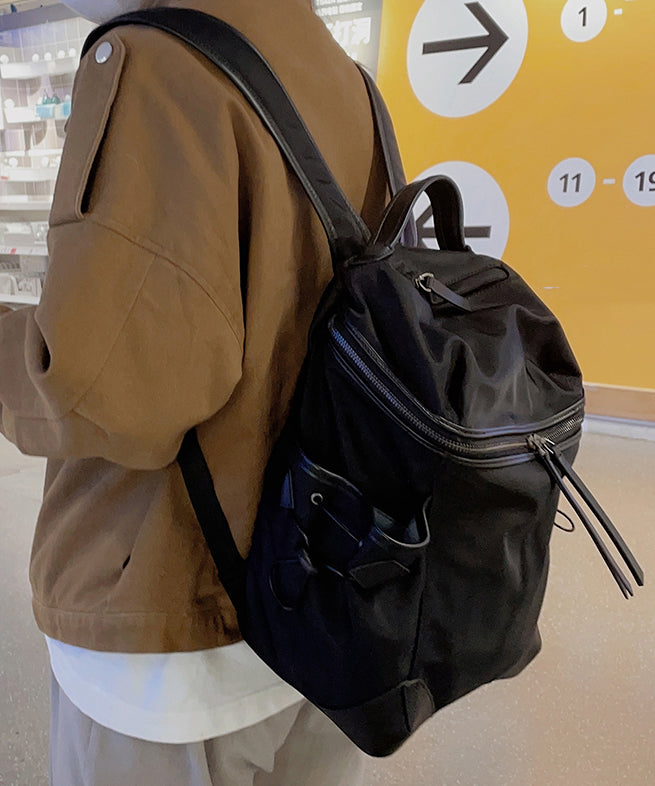 Casual Khaki Pockets Large Capacity Nylon Backpack Bag – SooLinen