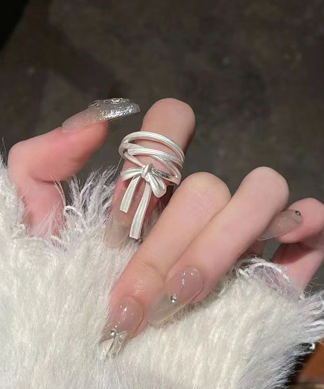 DIY Silk Sterling Silver Bow Silk Ribbon Rings – SooLinen