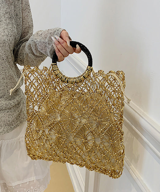 Handmade Hollow Out Large Capacity Tote Handbag – SooLinen