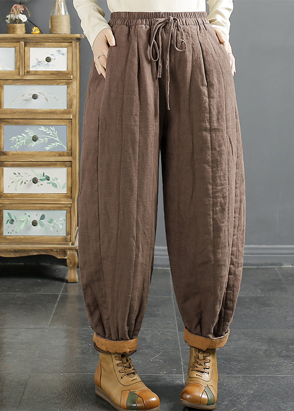 Italian Mulberry Oversized Warm Fine Cotton Filled Pants Winter – SooLinen