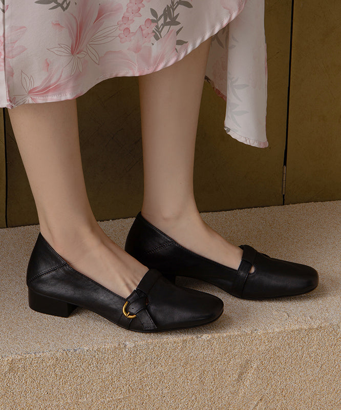New Red Comfortable Splicing Flat Shoes Cowhide Leather – SooLinen