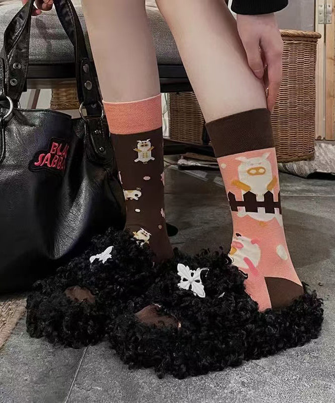 Original Design Asymmetrical Design Combed Cotto Crew Socks – SooLinen