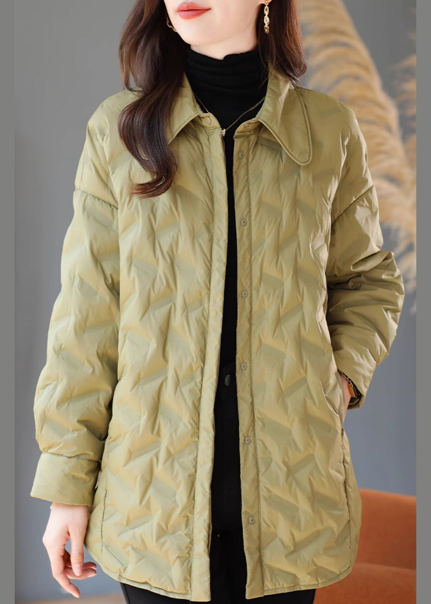 Plus Size Grass Green Oversized Warm Duck Down Puffer Jacket Winter ...