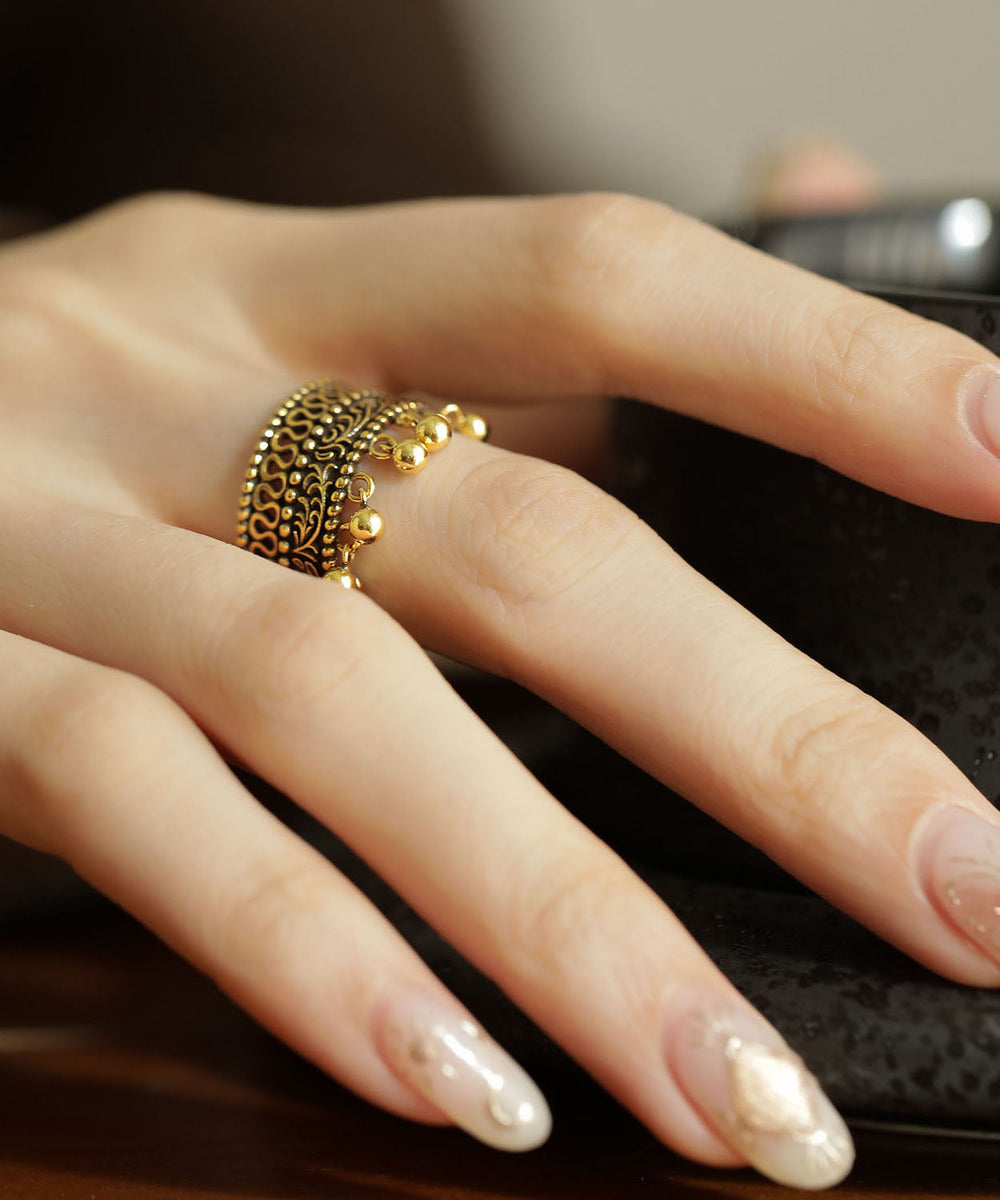 Retro Gold Sterling Silver Balls Tassel Rings – SooLinen