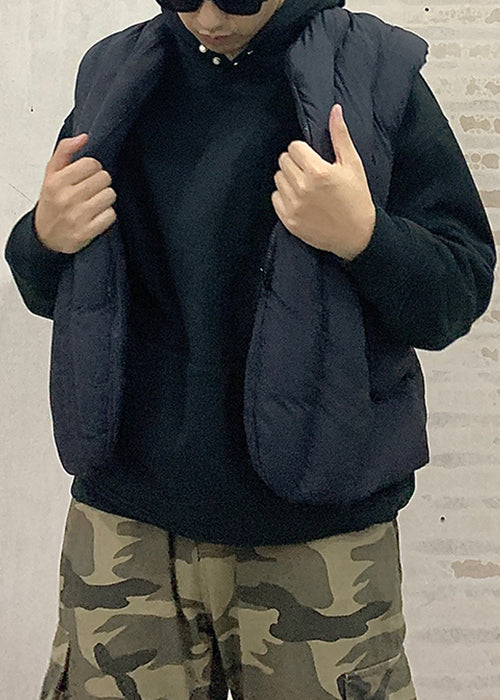 Simple Grey Zip Up Pockets Cotton Filled Mens Waistcoat Sleeveless ...