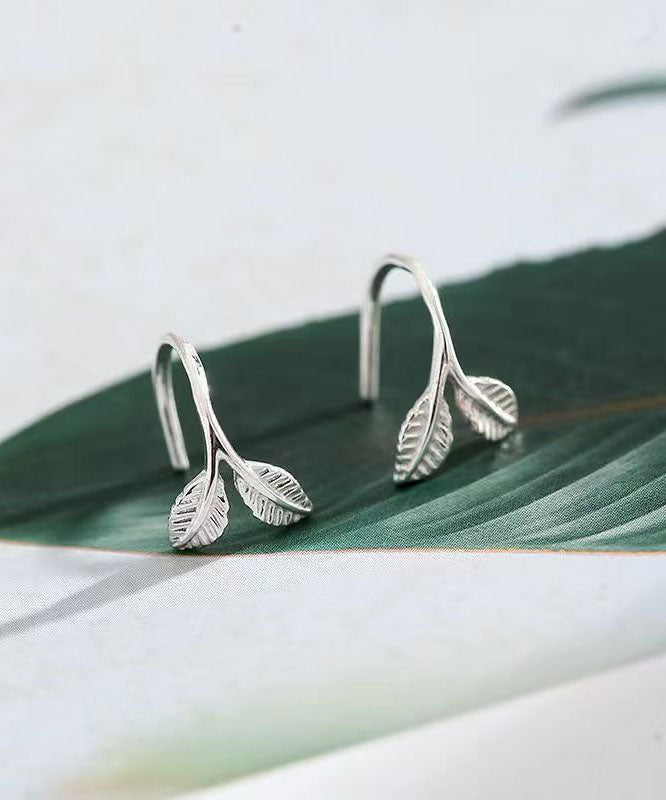 Unique Silk Sterling Silver Small Tender Bud Hoop Earrings – SooLinen