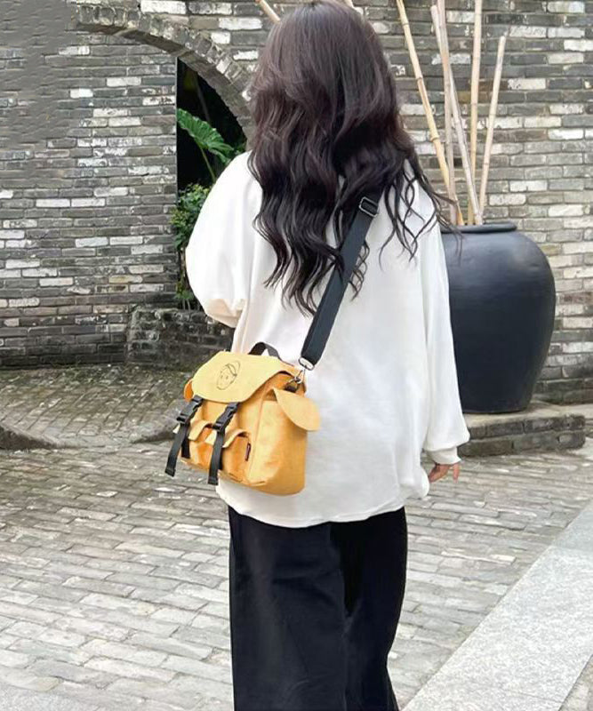 Unique Yellow Versatile Pockets Messenger Bag – SooLinen