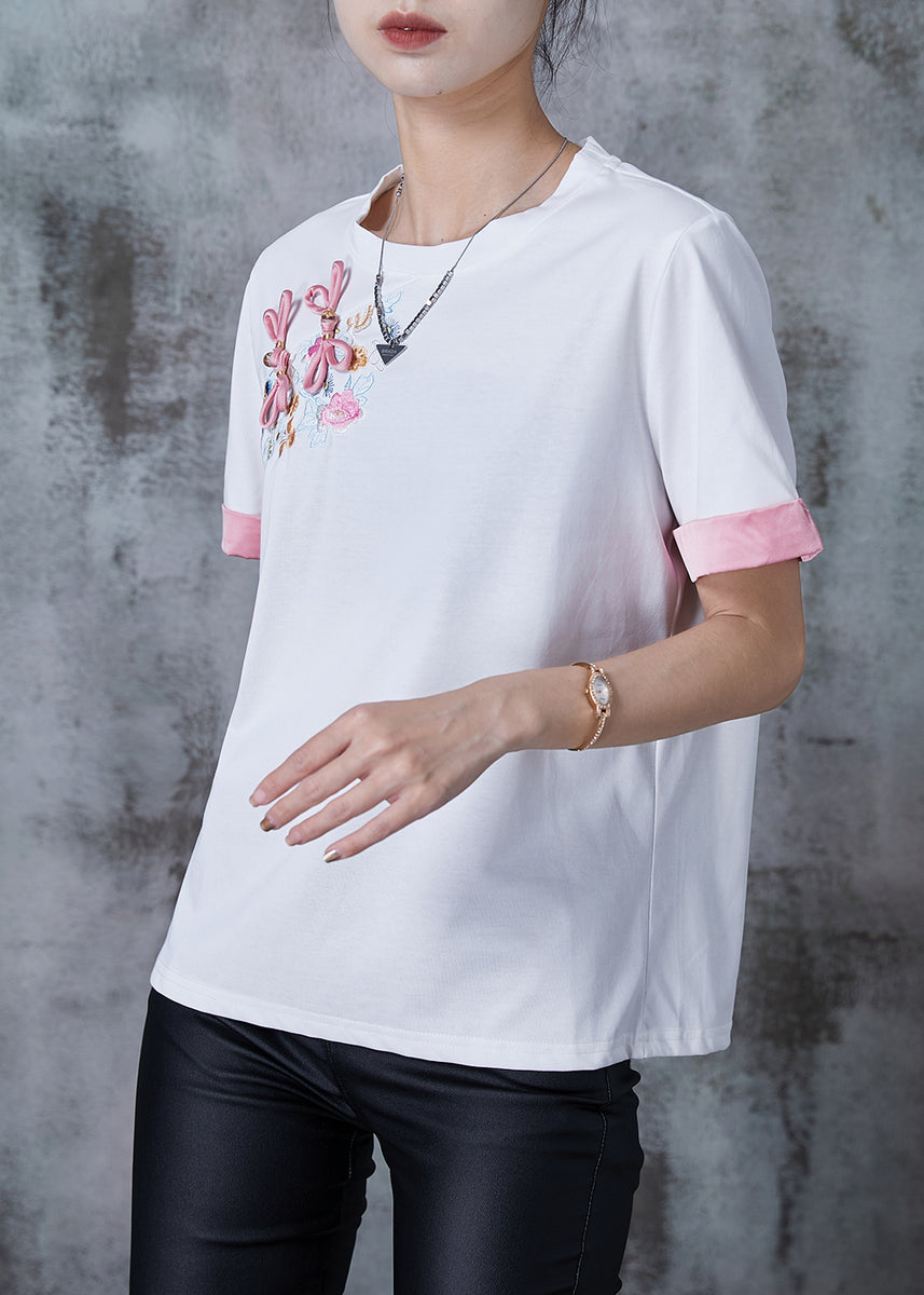 White Cotton Tank Tops Embroideried Chinese Button Summer – SooLinen
