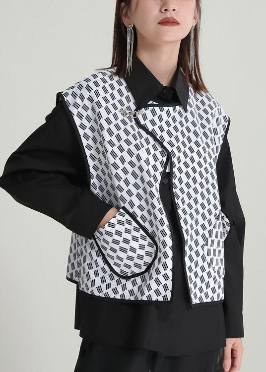 White Print Vests Original Design Fall – SooLinen