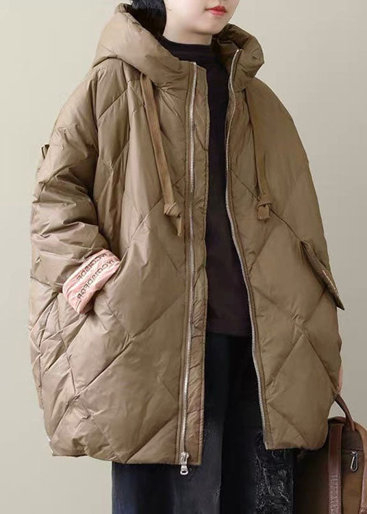 Boho Black Long Puffer Jackets Plus Size Winter Warm Cotton Blend Coat ...