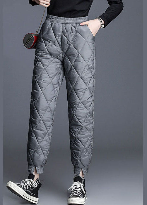 Boutique Black Pockets Fine Cotton Filled Pants Winter – SooLinen