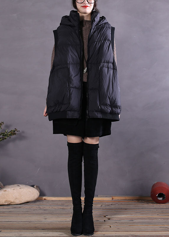 Style Light Grey Hooded Pockets Sleeveless down vest – SooLinen