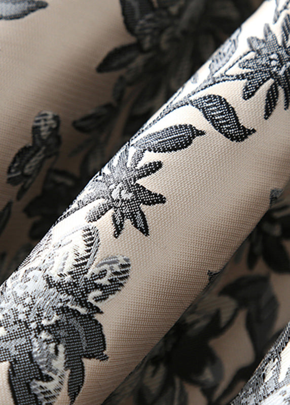 Unique Apricot Zip Up Print Dress Sleeveless – SooLinen